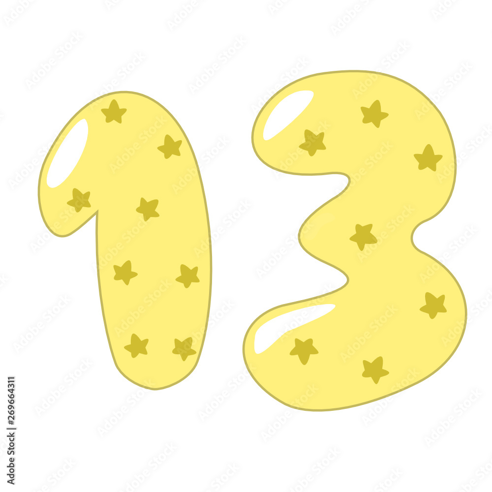 Number Thirteen Clip Art