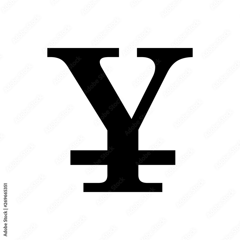 Vector image of a flat, isolated icon of the yuan sign. Currency ...