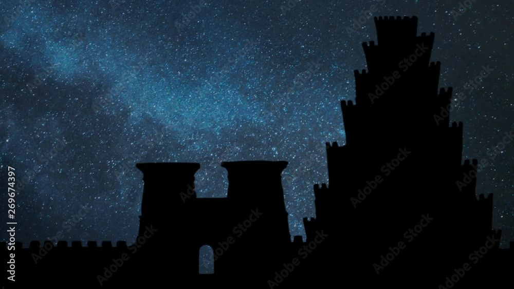 Tower of Babel by Night with Stars and Milky Way, the Legendary ...