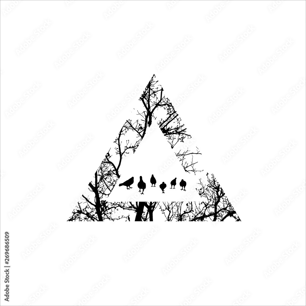 Simple Tree And Bird Silhouettes