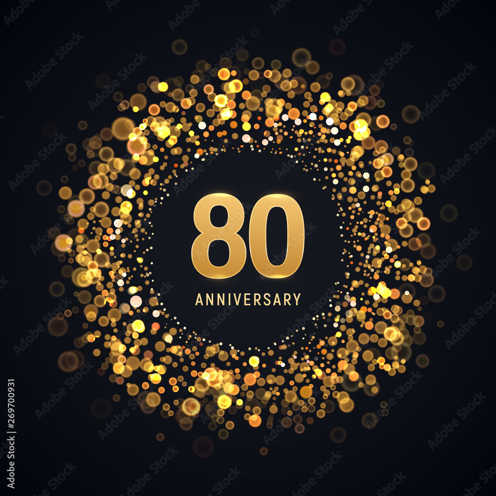 80 years anniversary isolated vector design element. Eighty birthday ...