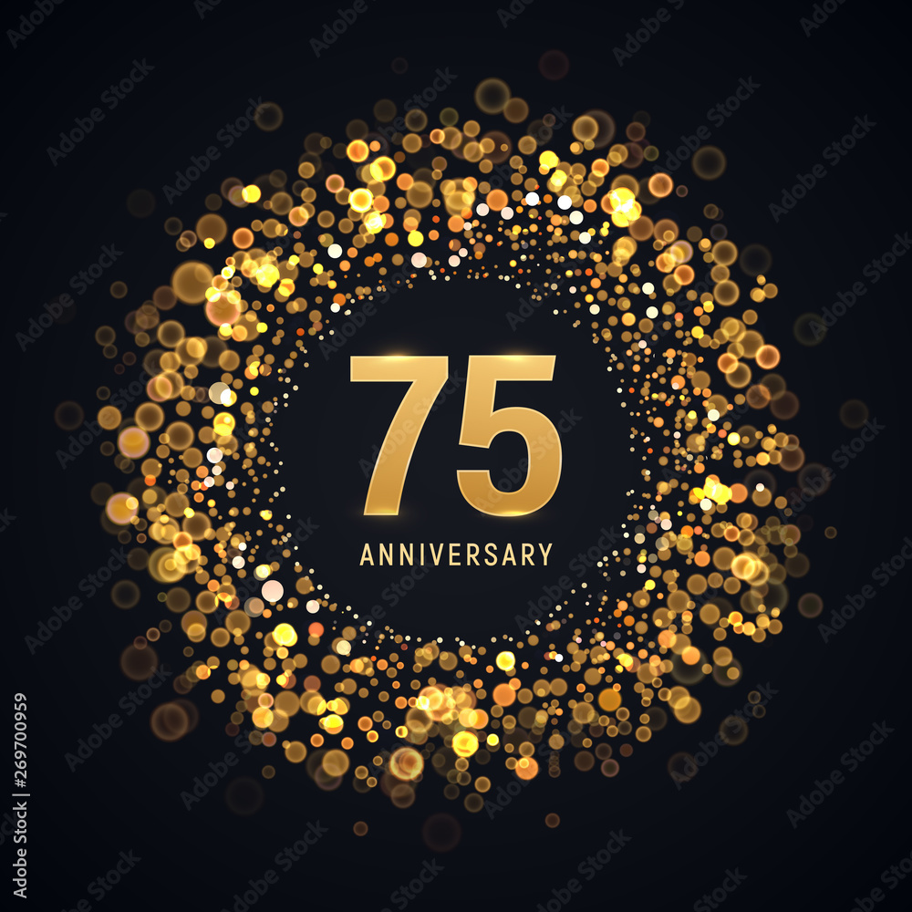 75 years anniversary isolated vector design element. Seventy five ...