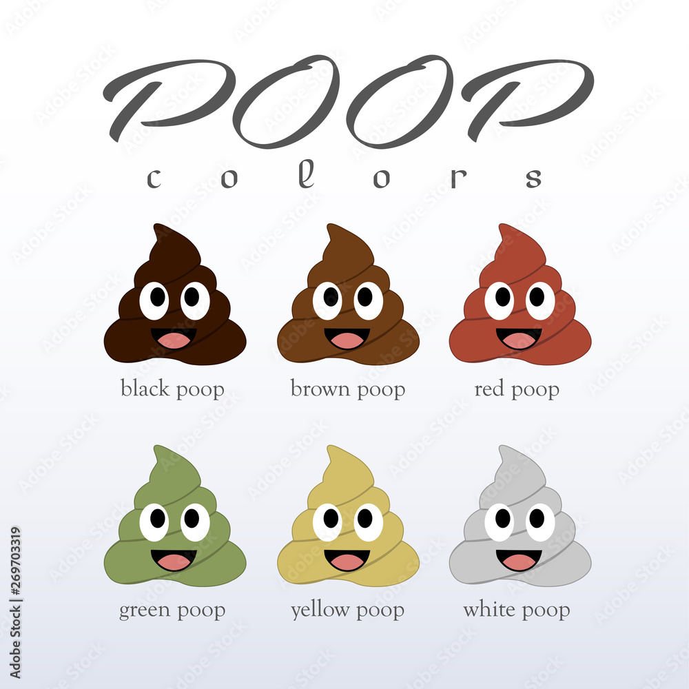 Poop colors- types of different types of faecal matter Stock Vector ...