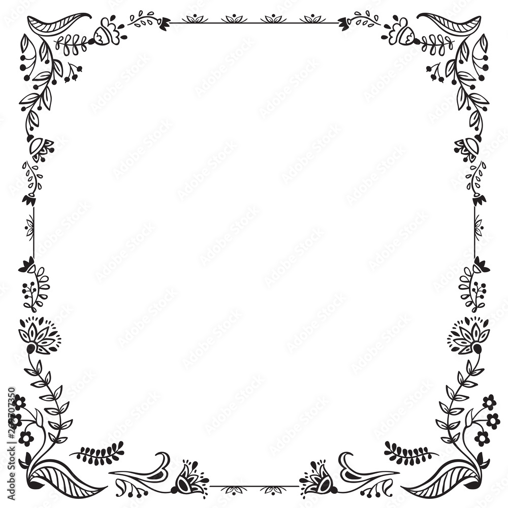 Calligraphic floral frame and page decoration. Vector illustration ...