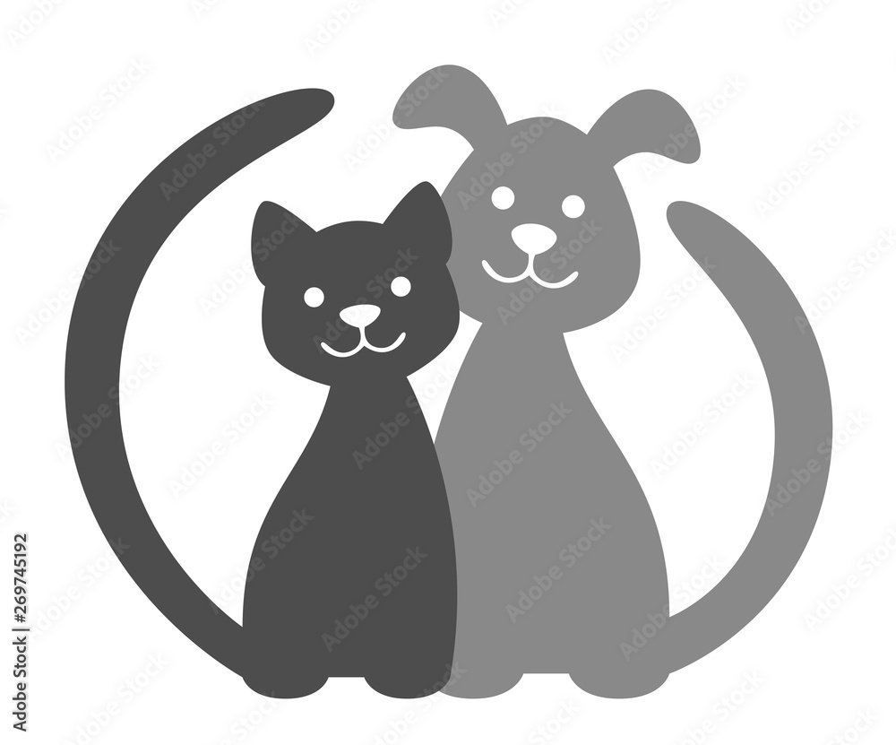 Cute pets on a white background Stock Vector | Adobe Stock