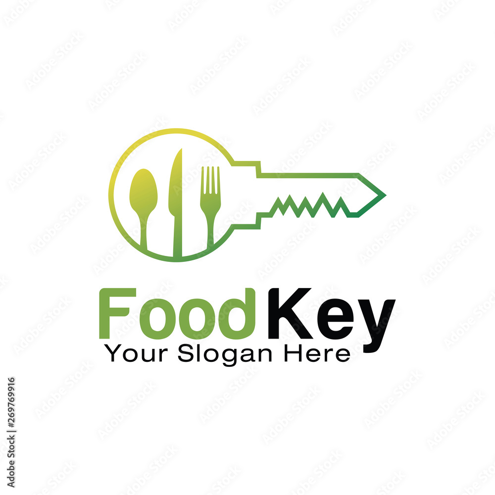 Food Key logo design template Stock Vector | Adobe Stock