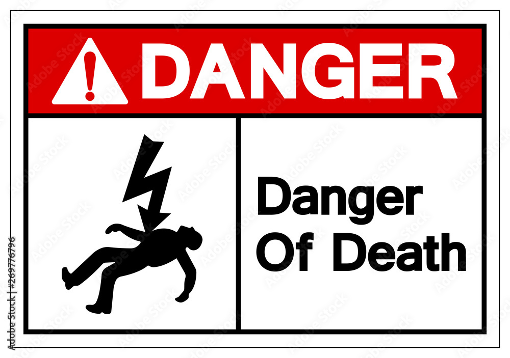 Danger Of Death Symbols Sign, Vector Illustration, Isolated On White ...