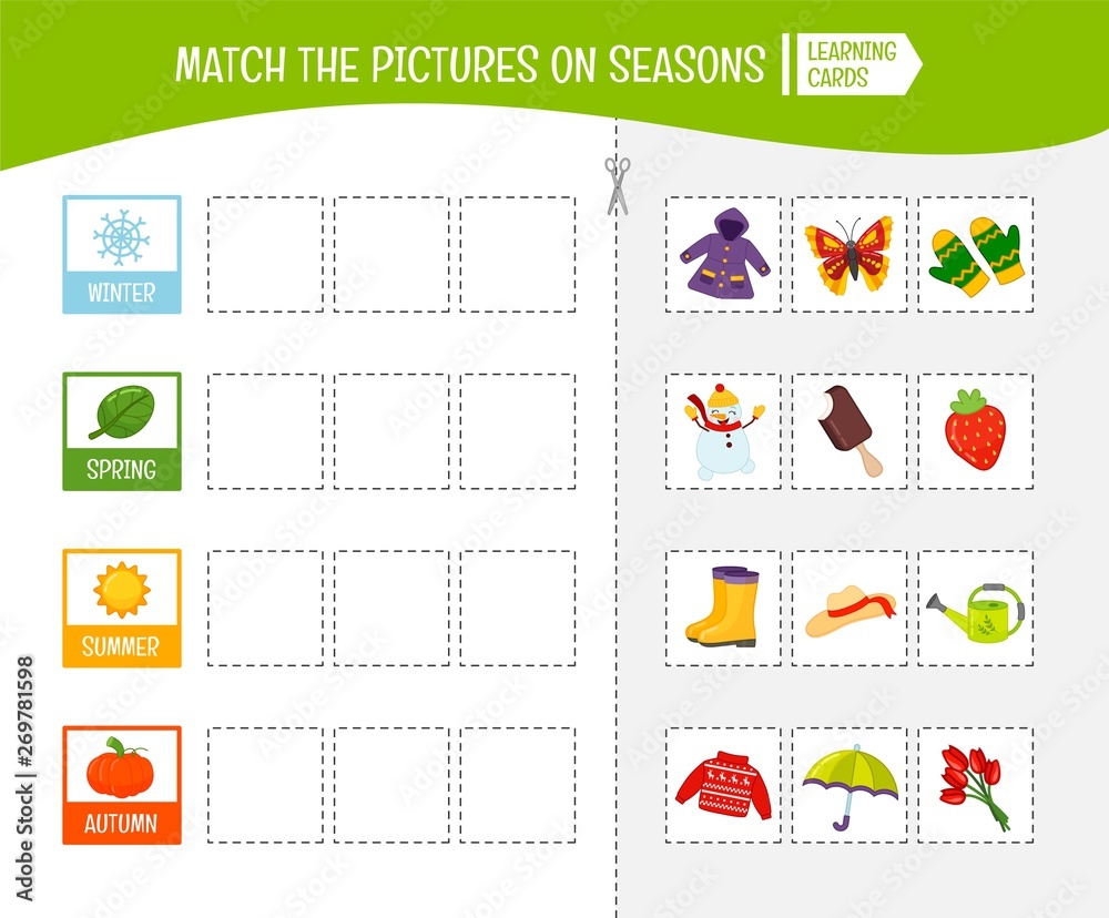 Matching children educational game. Activity for pre sсhool years kids ...