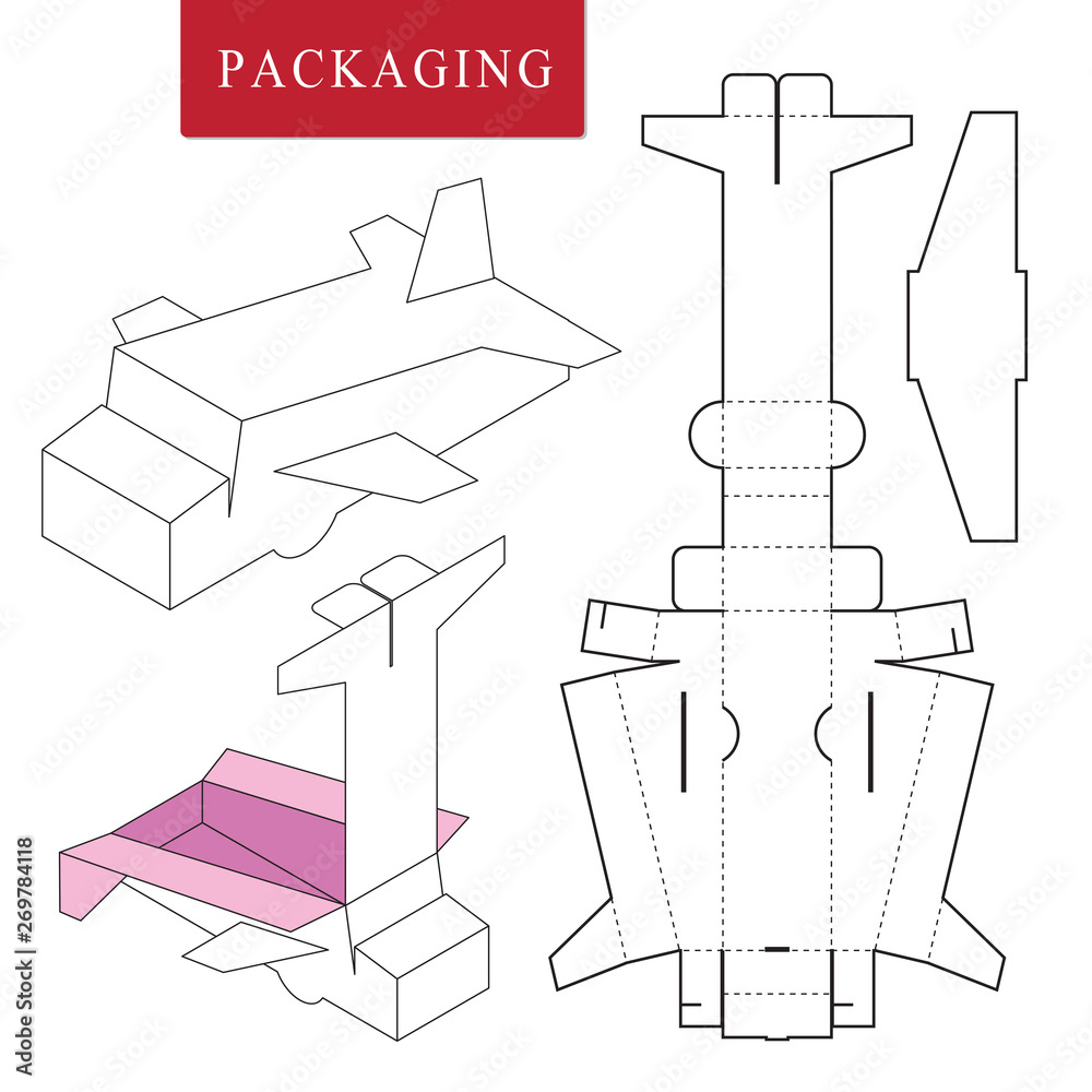 Package template transportation concept.Package Template. Isolated ...