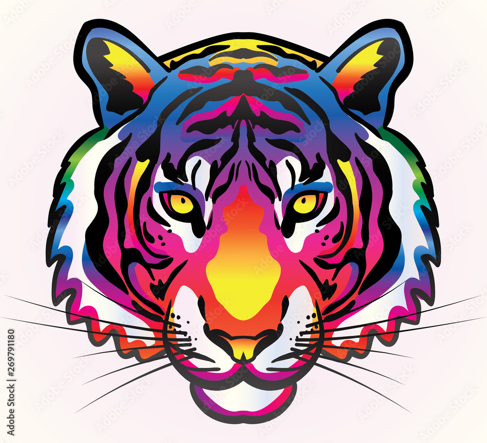 Cool Colored Tiger Drawings