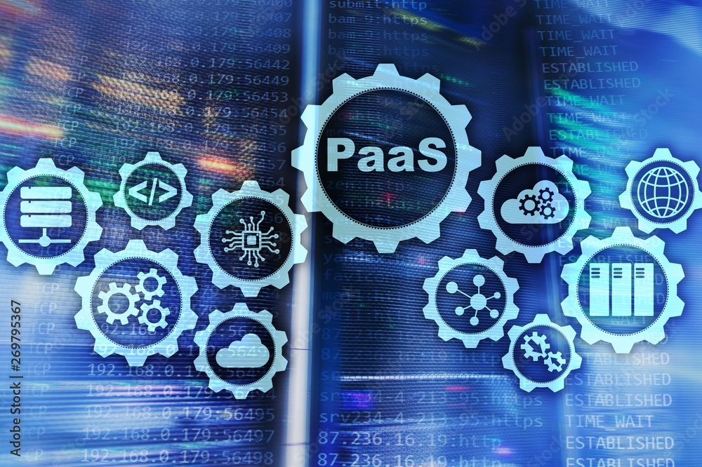 Platform as a service PaaS - cloud computing services concept. Server ...