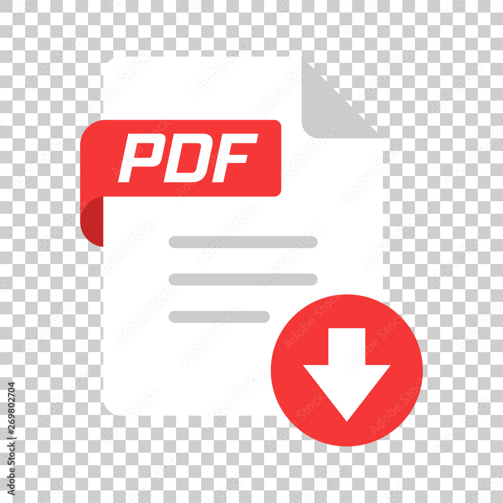Pdf icon in transparent style. Document text vector illustration on ...