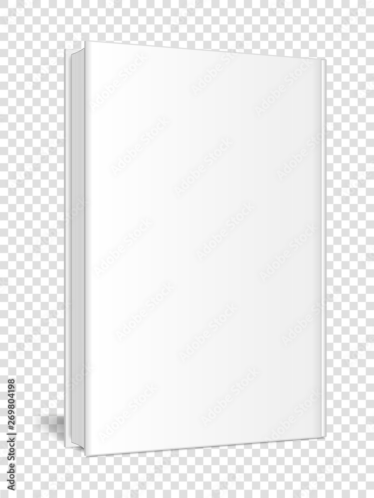 Mockup of a closed, vertically standing book, notebook, organizer on a ...