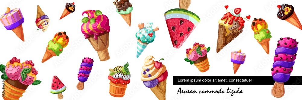 Cartoon Fresh Ice Cream Background Stock Vector | Adobe Stock