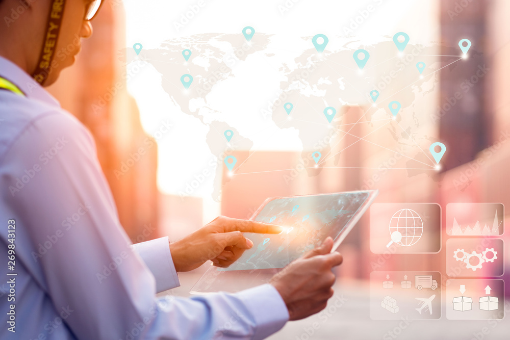 Smart technology with global logistics partnership and transportation ...