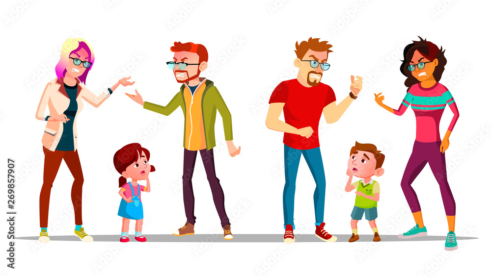 Crying Family Cartoon