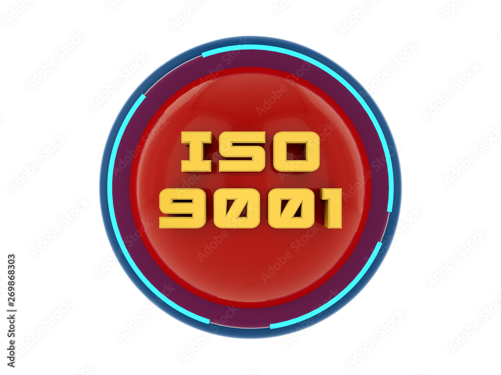 ISO 9001 3d text render Stock Illustration | Adobe Stock