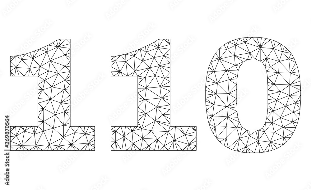 Mesh vector 110 text. Abstract lines and circle dots are organized into ...