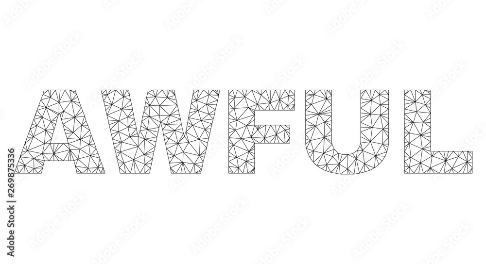 Mesh vector AWFUL text. Abstract lines and dots are organized into ...