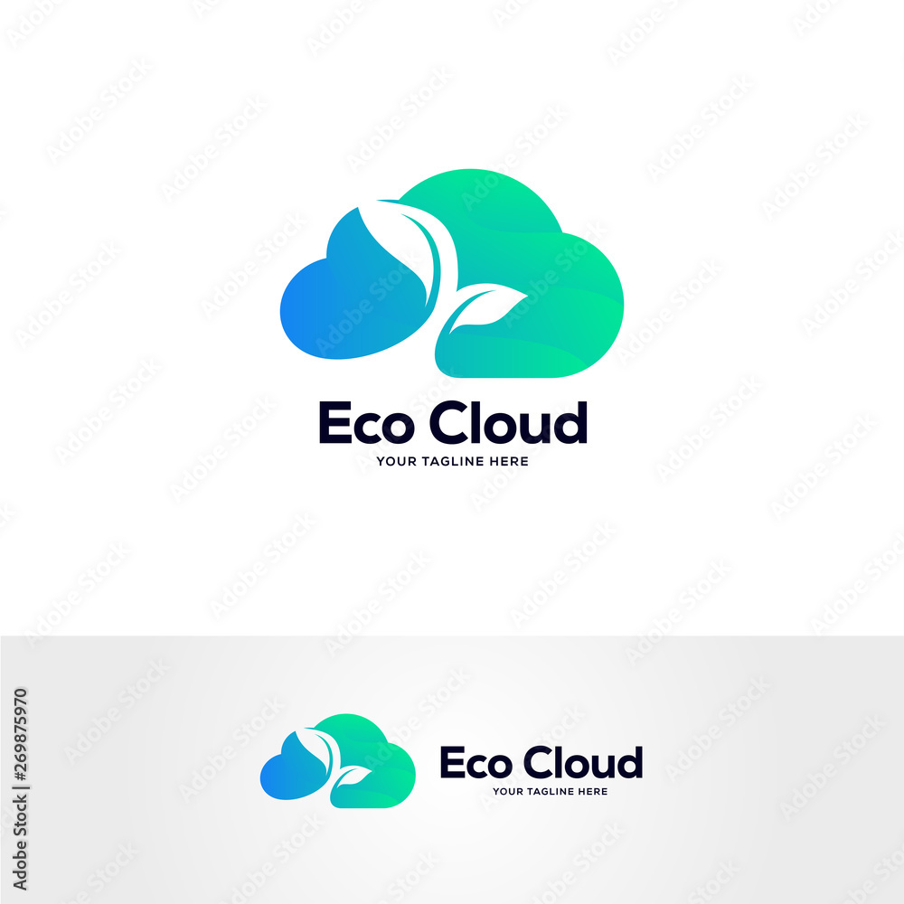 green cloud logo design template, smart technology logo designs, Stock ...