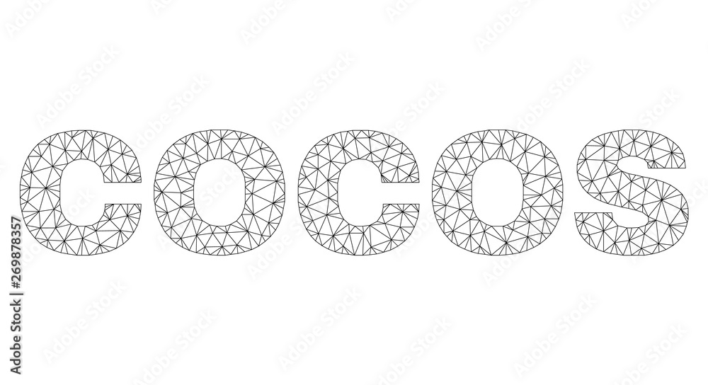 Mesh vector COCOS text. Abstract lines and circle dots are organized ...