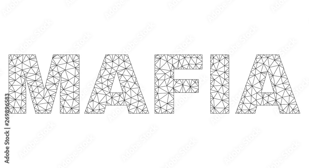Mesh vector MAFIA text. Abstract lines and small circles are organized ...