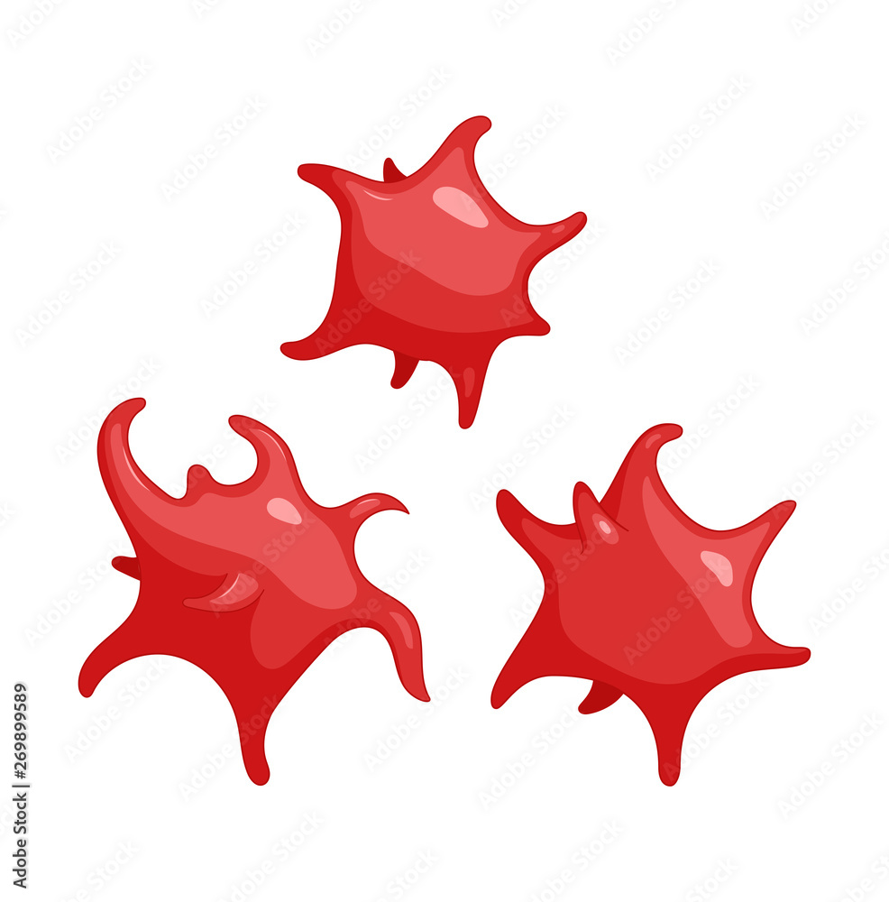 Set of Platelet cells. Vector illustration isolated on white background. Thrombocyte Stock ...