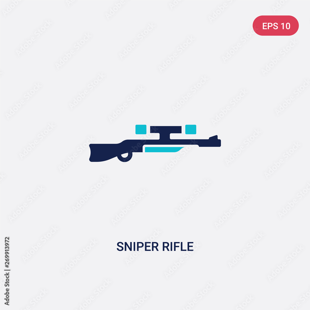 two color sniper rifle vector icon from army and war concept. isolated ...