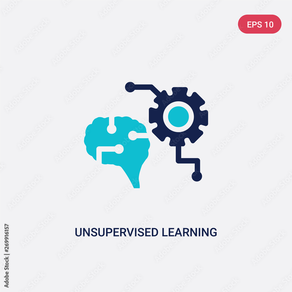 two color unsupervised learning vector icon from artificial ...