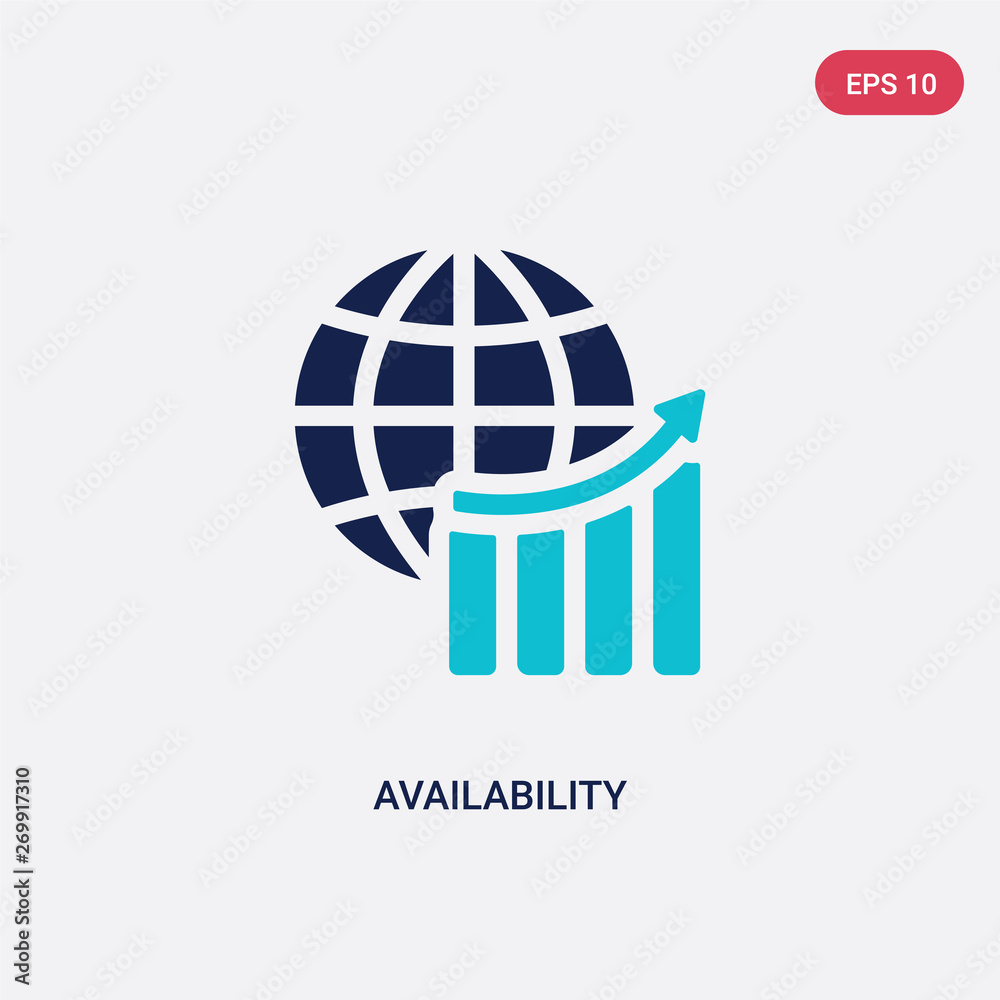 two color availability vector icon from big data concept. isolated blue ...
