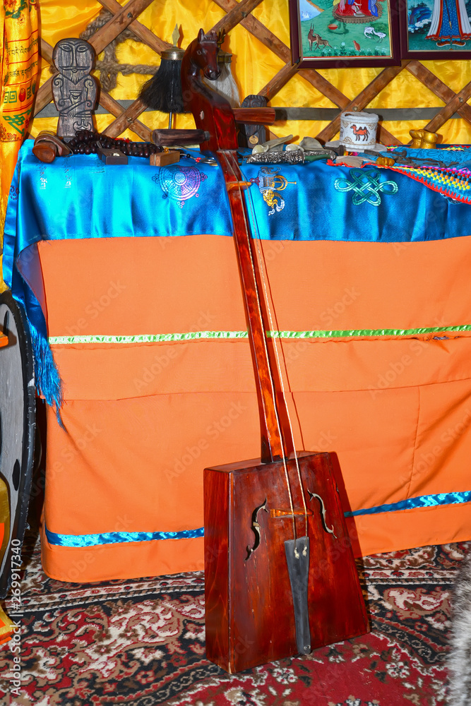 ELISTA, RUSSIA. The Mongolian musical instrument of Maureen Huur in the ...