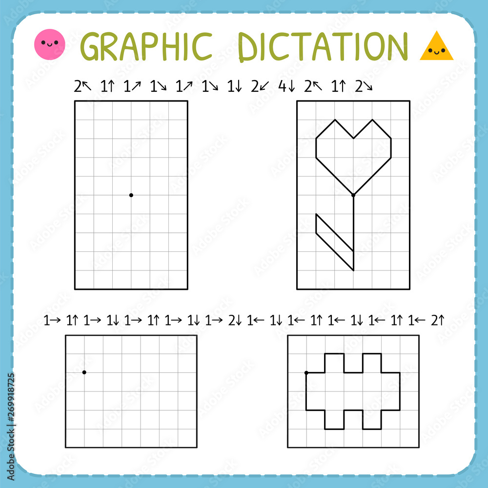 Graphic dictation. Preschool worksheets for practicing motor skills ...