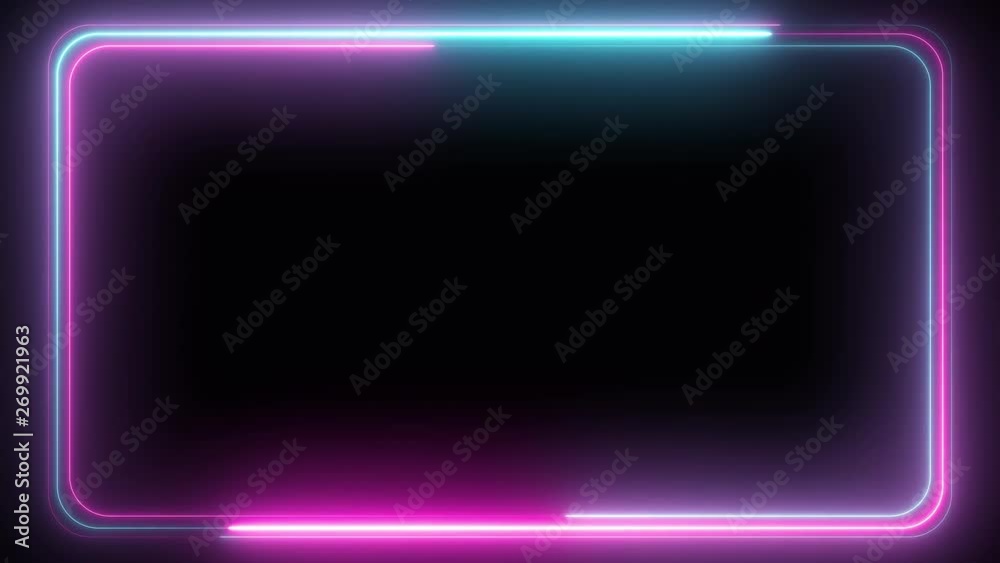 Abstract seamless pattern of neon glowing ultraviolet lines, modern ...