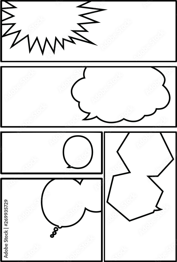 Illustration of a cartoon frame outline with Comic balloon Stock Vector ...
