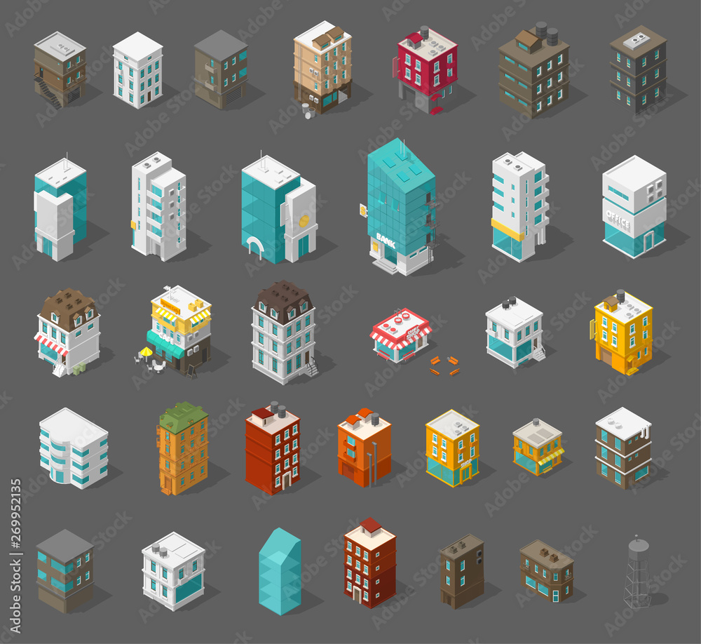 Poster Buildings city set – Wall Art | UkPosters