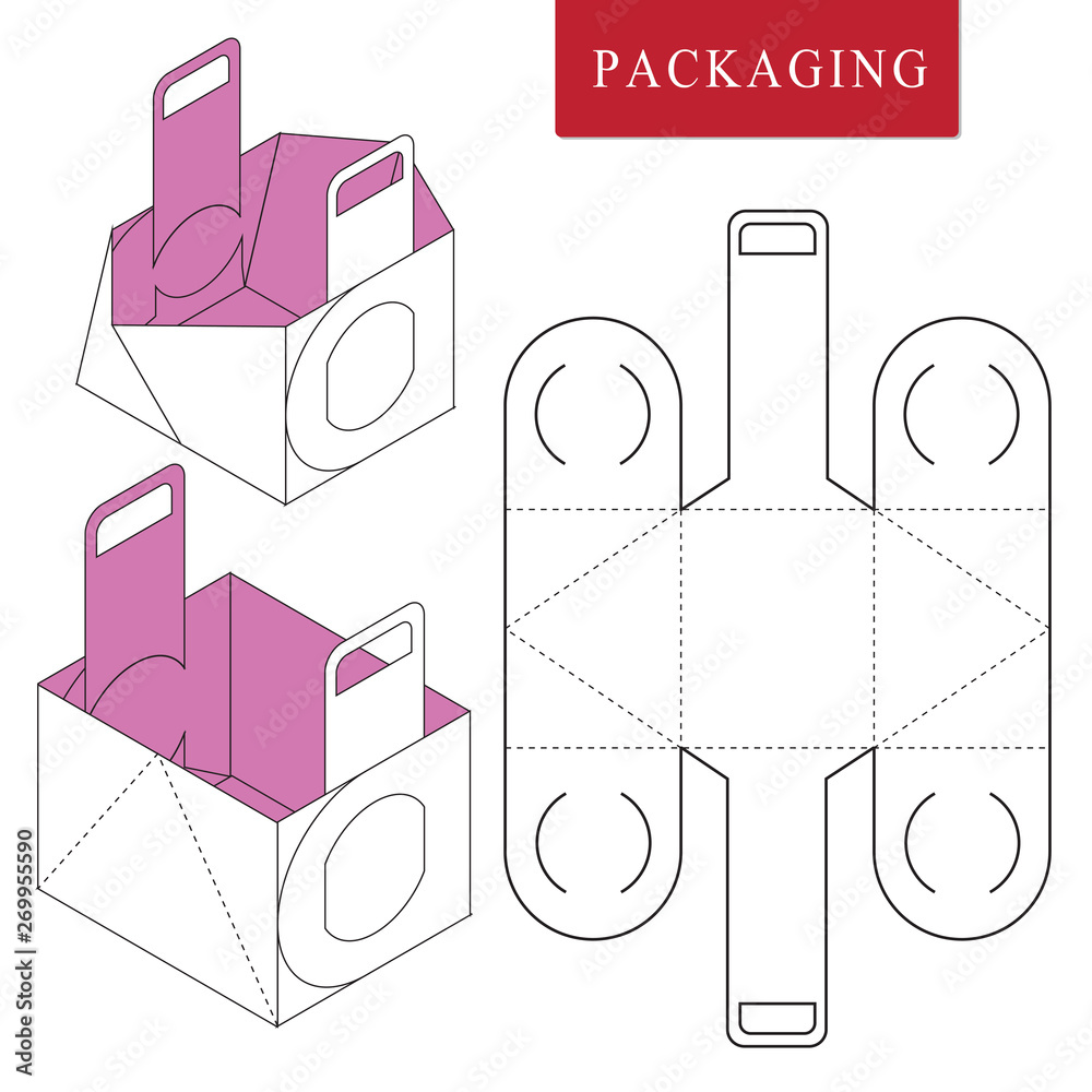Bag packaging template for wearing.Vector Illustration of packaging ...
