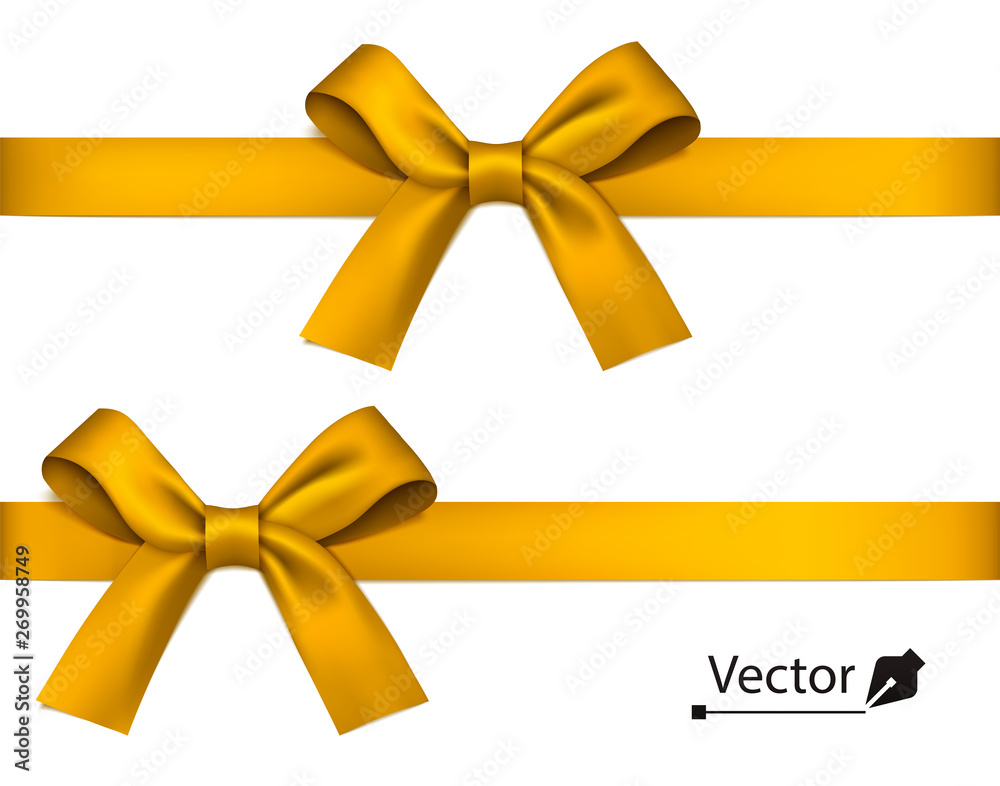 Gift Ribbon Vector Yellow