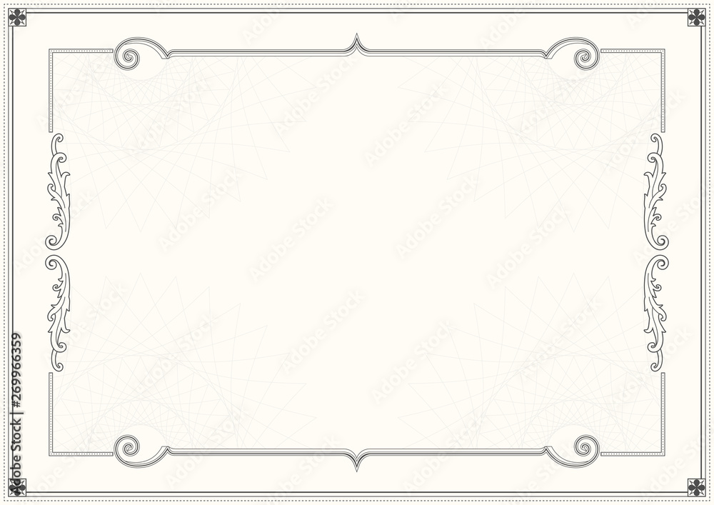 Decorative border and frame template in square shape, vintage frame ...