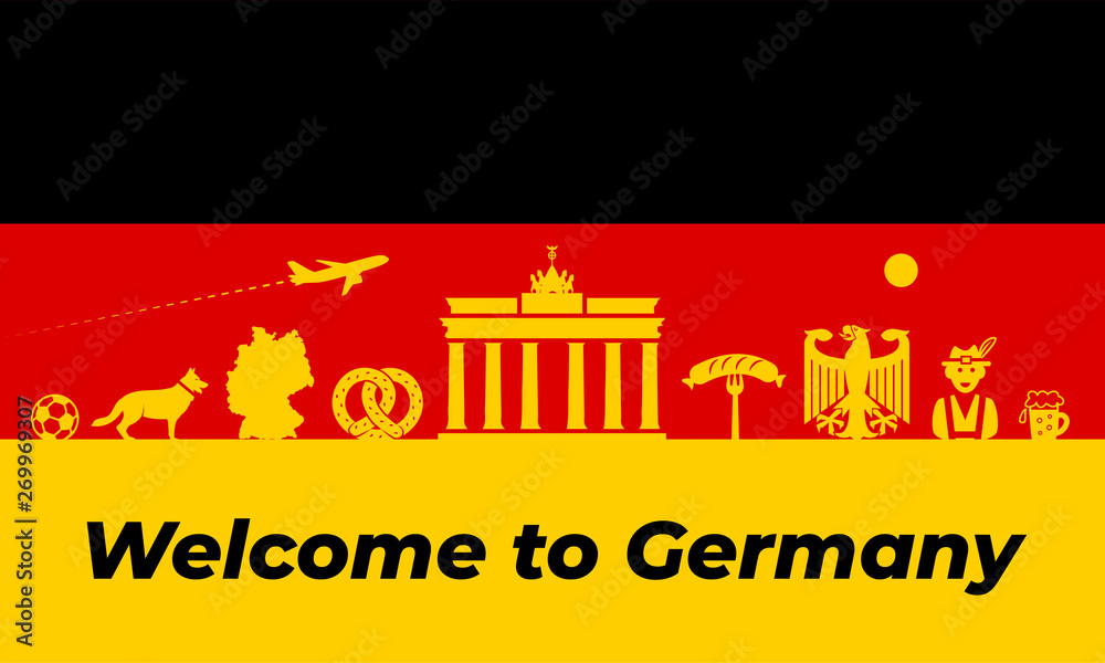 Germany background design. Germany traditional symbols and objects ...