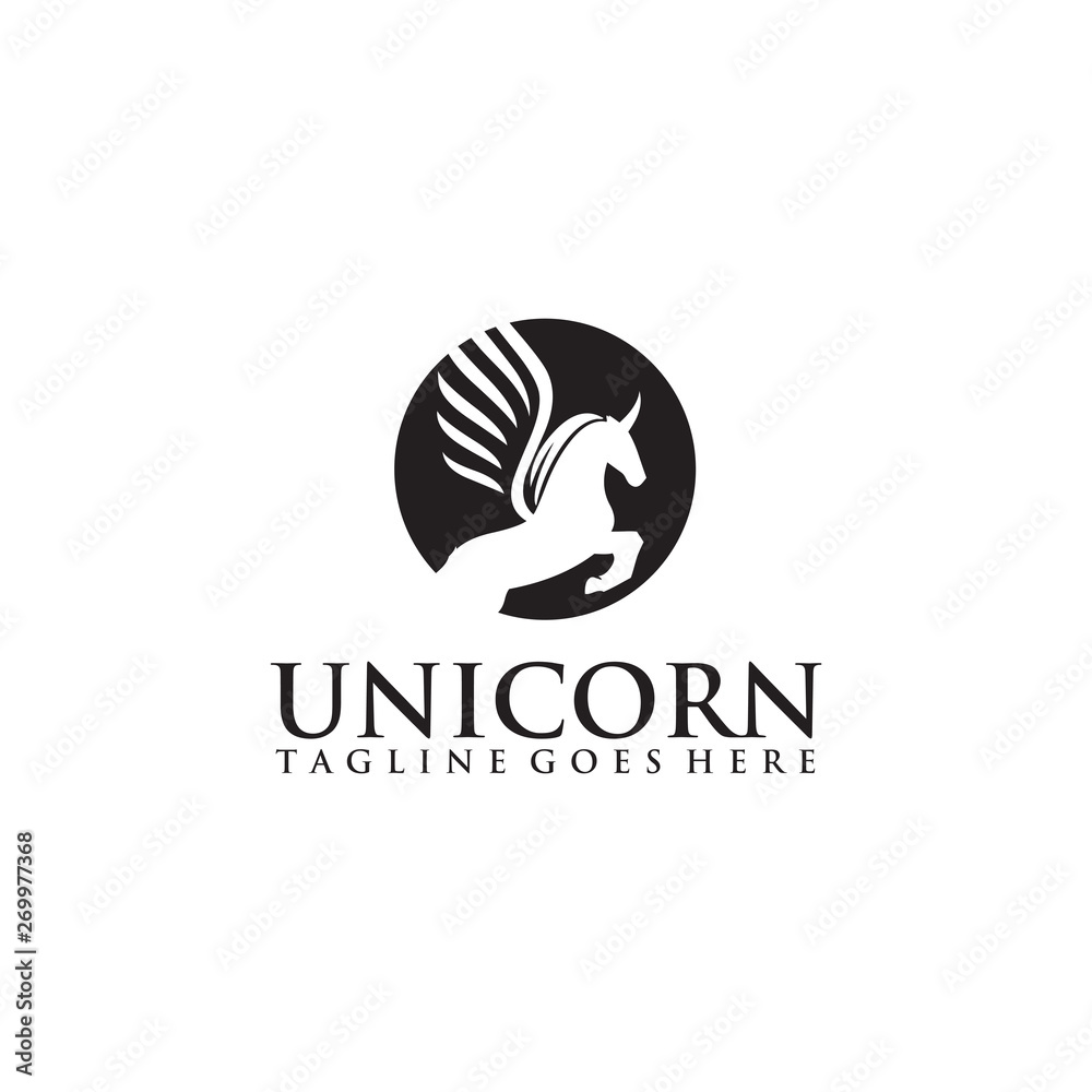 Unicorn logo design vector template Stock Vector | Adobe Stock
