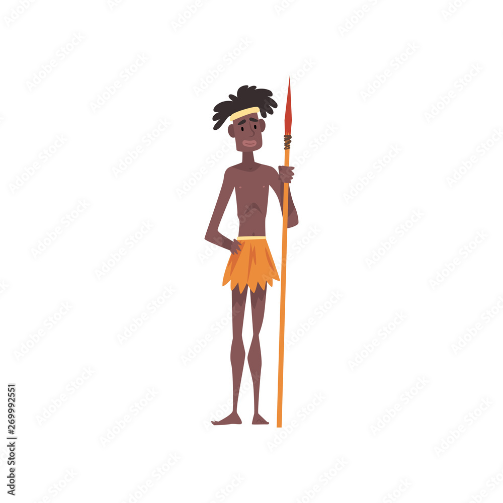Native Black Skinned Man in Traditional Costume, Male Australian ...