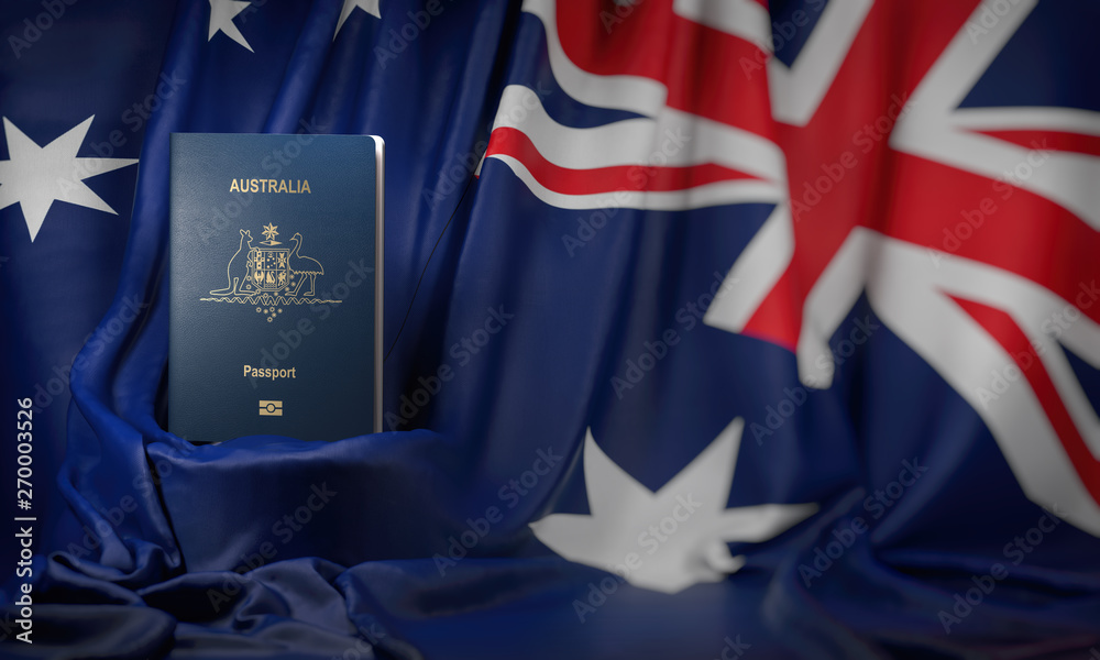Australian passport on the flag of the Australia. Getting a australian ...
