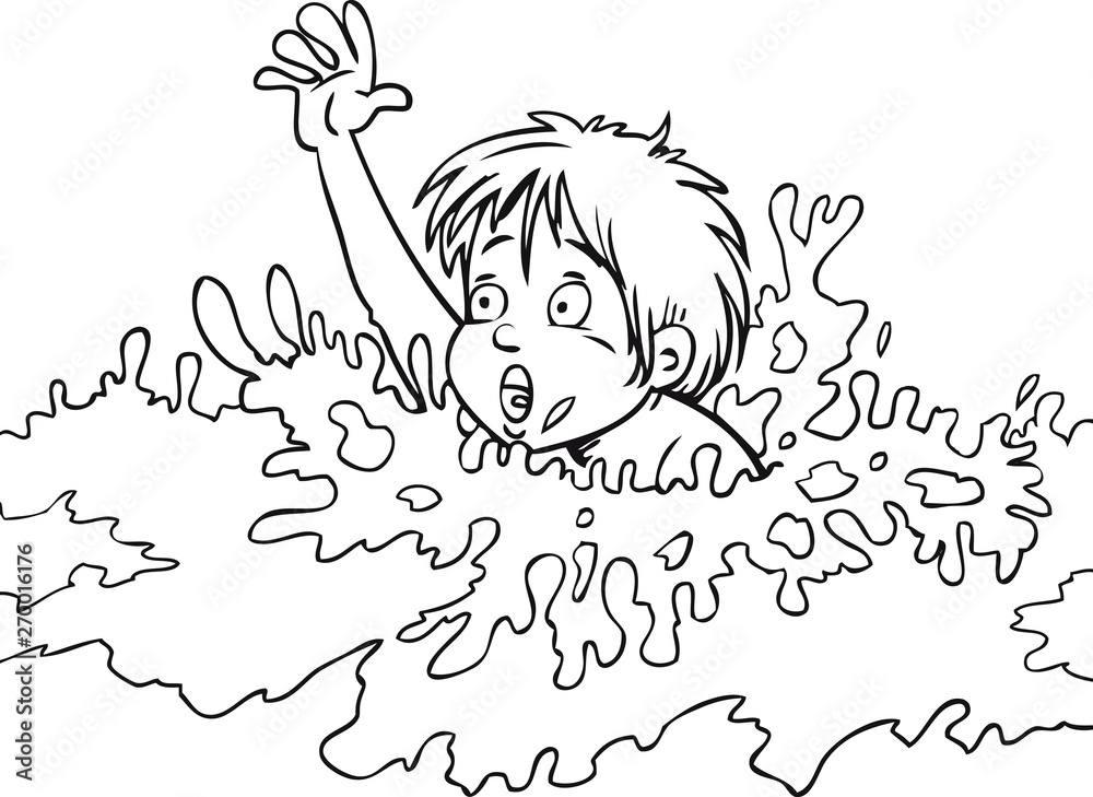 Drowning Sketches Sketch Coloring Page