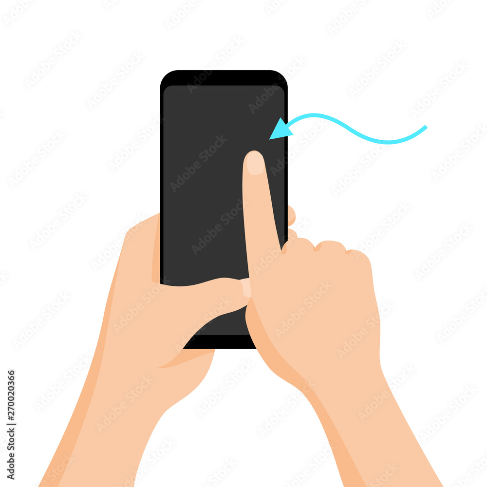 Hand holding smartphone with quick tutorial on the screen. Touch screen ...