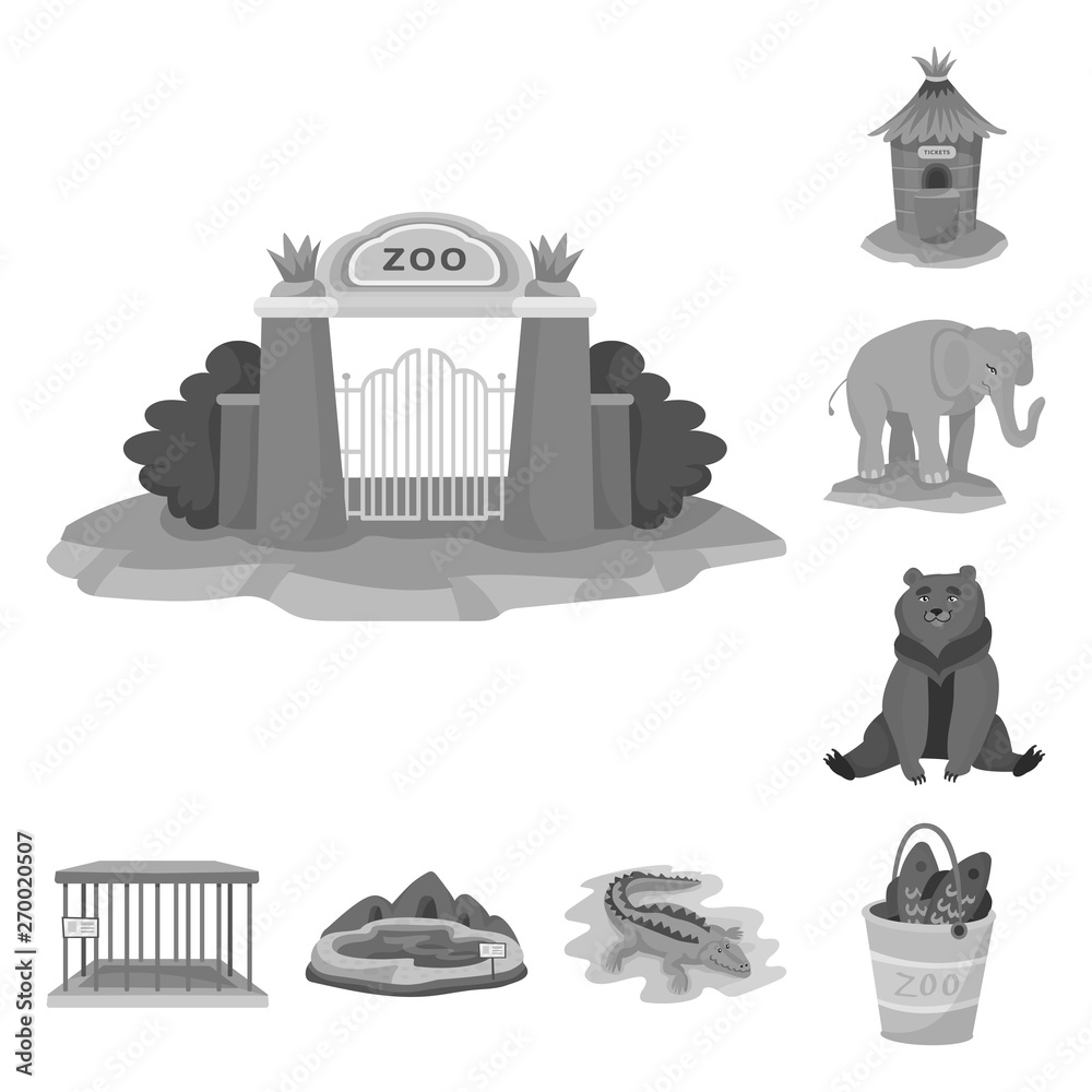 Vector design of zoo and park icon. Set of zoo and animal vector icon ...