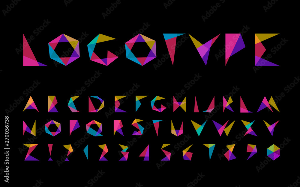 Abstract pyramid logo font. Minimalist pyramid alphabet. Abc design ...