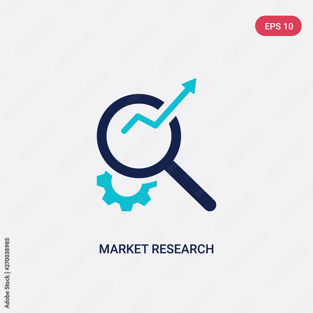 two color market research vector icon from business and analytics ...