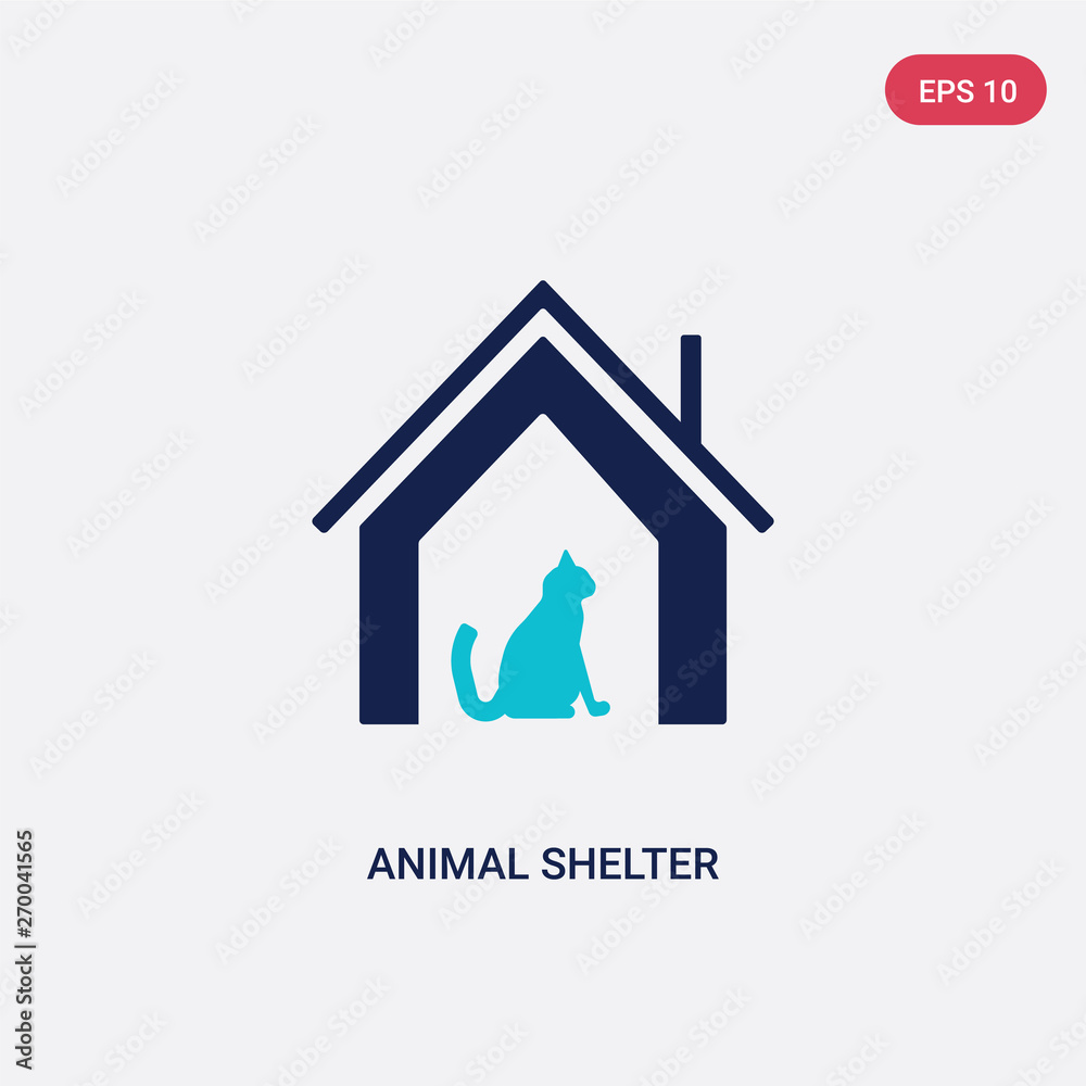 two color animal shelter vector icon from charity concept. isolated ...