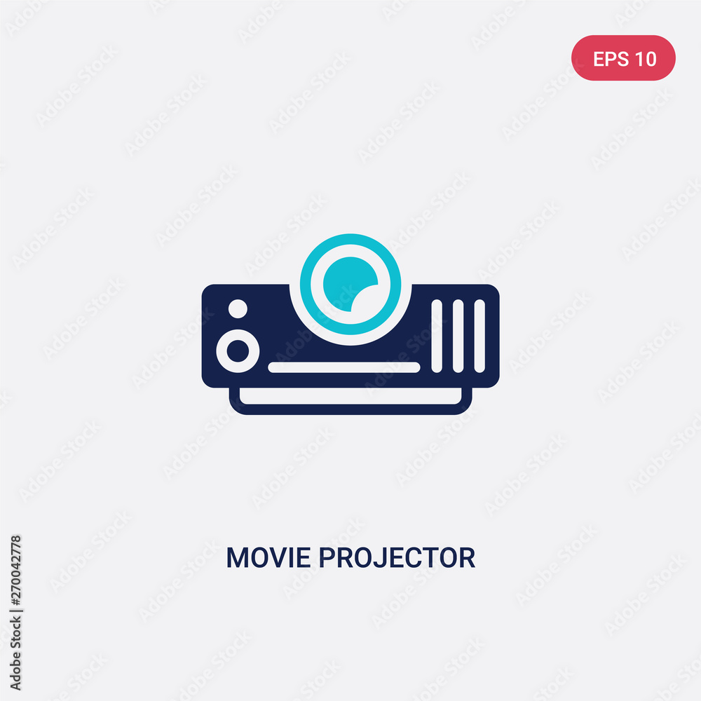 two color movie projector front view vector icon from cinema concept ...