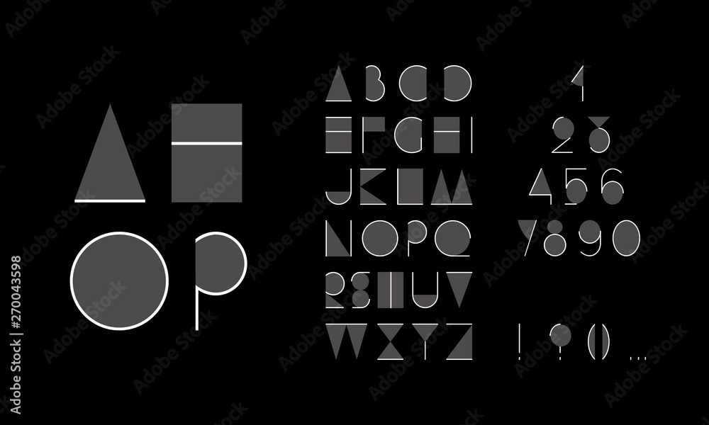 Abstract font. Vector abstract alphabet. Minimalist alphabet. Font ...